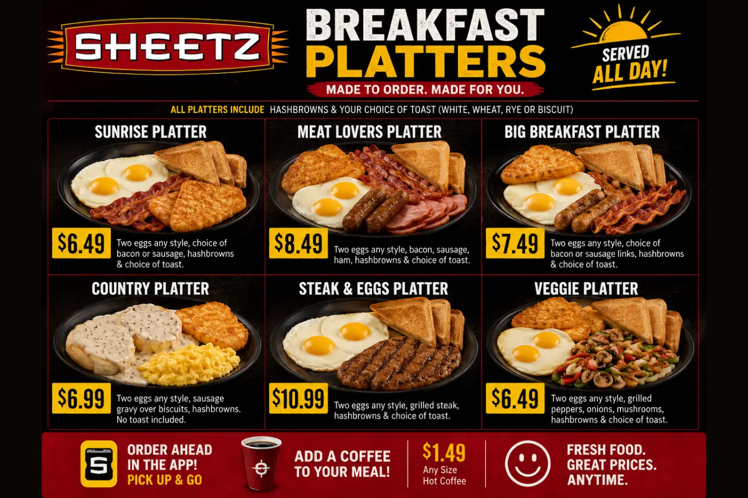 Sheetz Breakfast Menu 2026 | Deal, Combo Hours & Prices